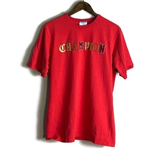 Champion | Shirts | Champion Mens Red Crew Neck Short Sleeve T Shirt ...